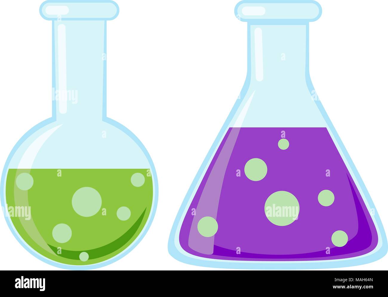 Bunte cartoon Wissenschaft Reagenzglas Icon Set. Bildung Thema Vector ...