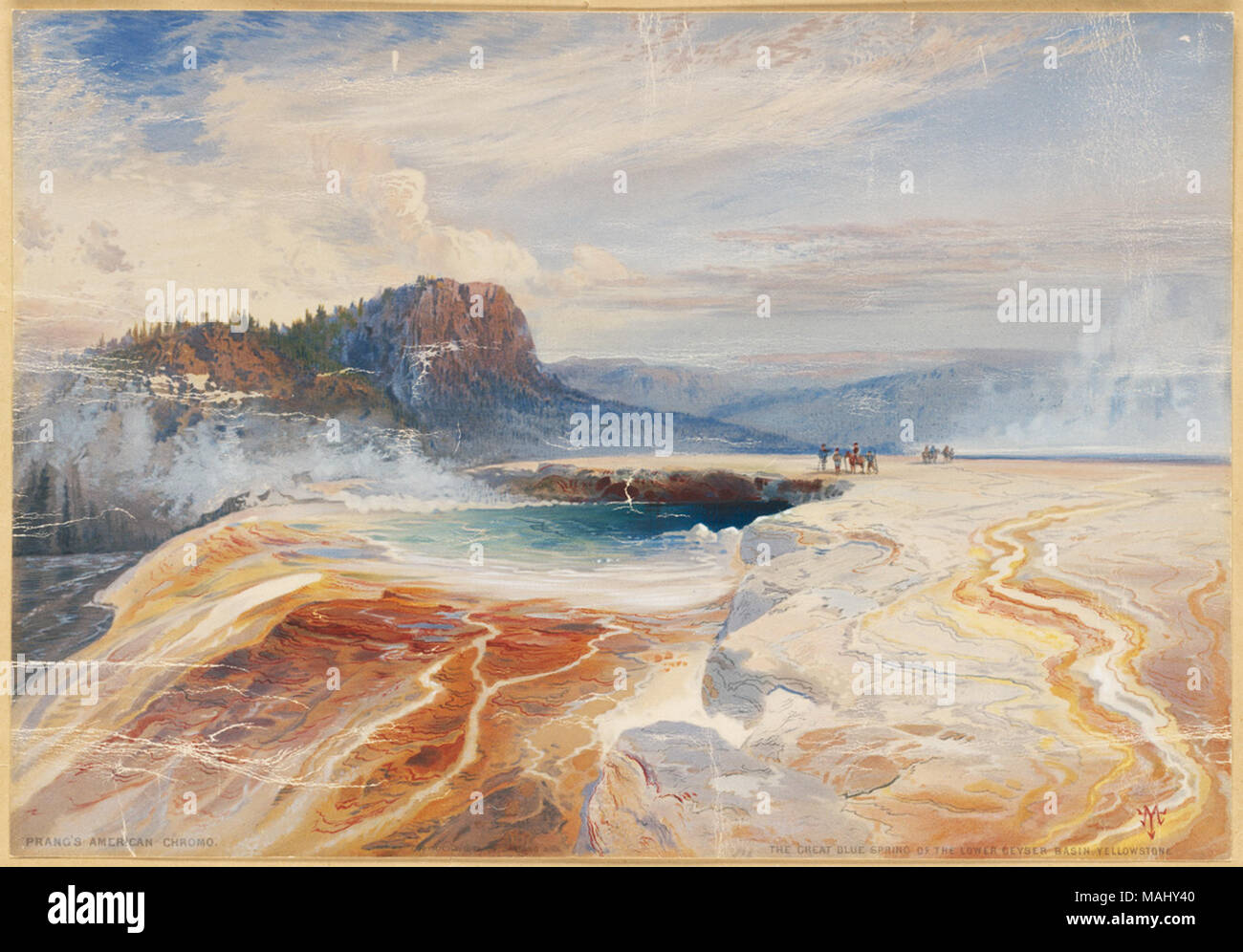 07 11 000355 Titel: Der große blaue Feder der unteren Geyser Basin ...