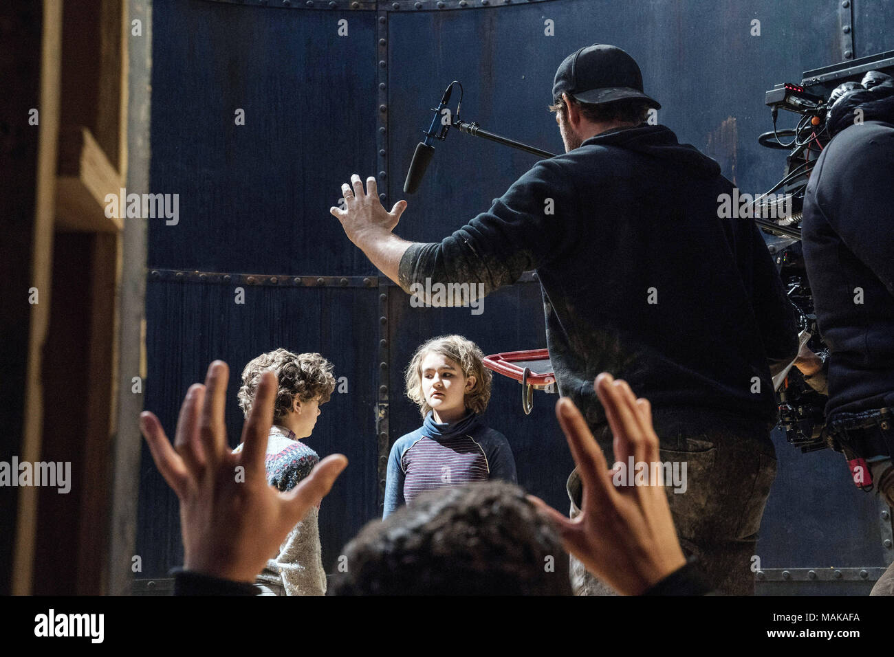 Ein ruhiger Ort, von links: Noah Jupe, Millicent Simmonds, Direktor ...