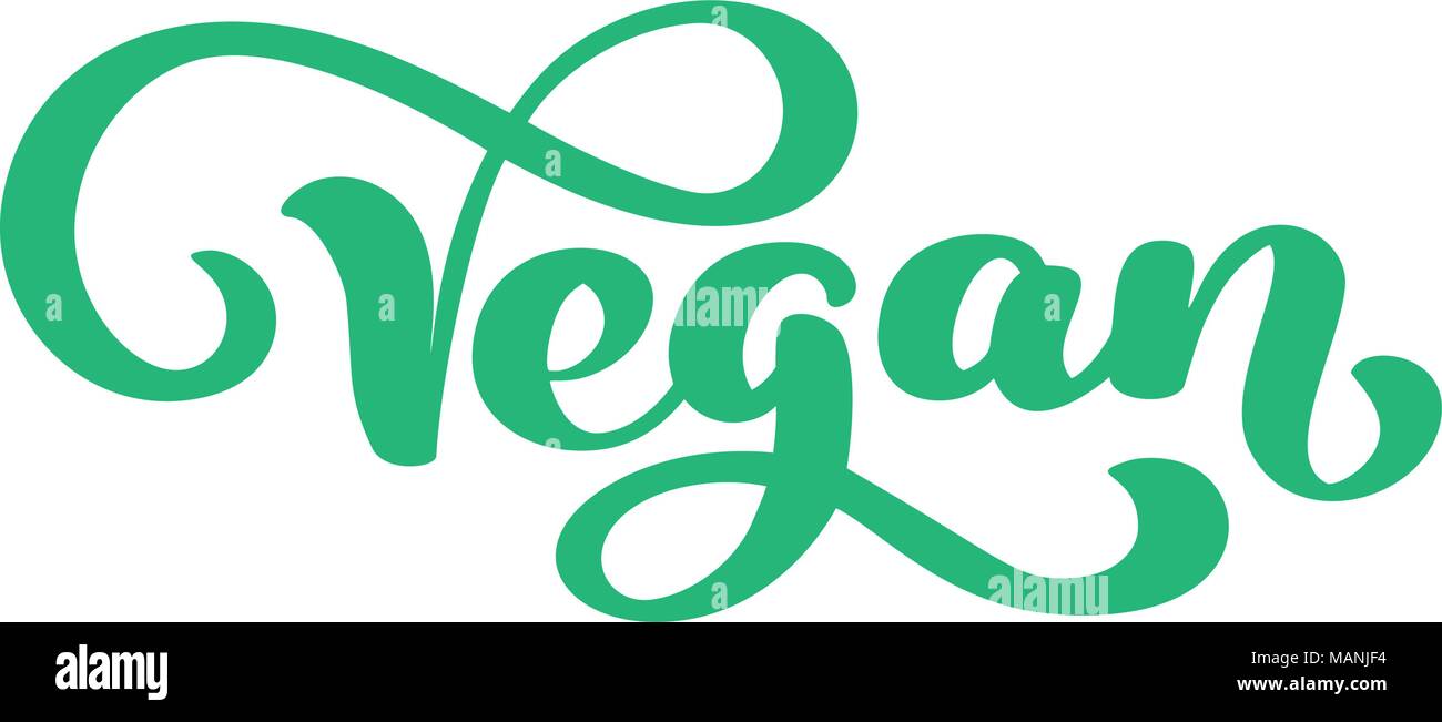 Vegan Hand gezeichnet calligpaphy isoliert Vector Illustration. Gesunde ...