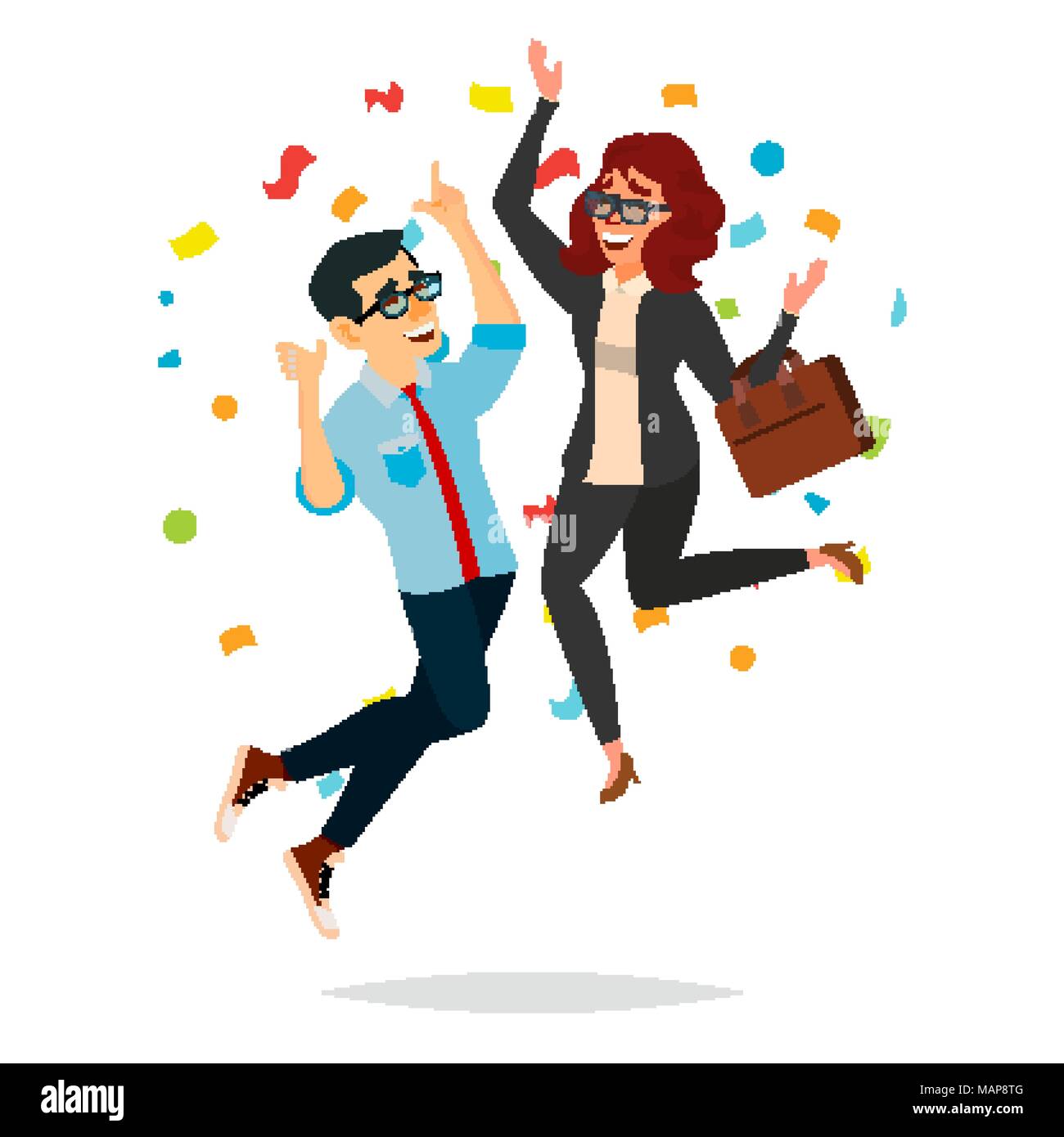 Woman Celebrating Cartoon Stockfotos und -bilder Kaufen - Alamy