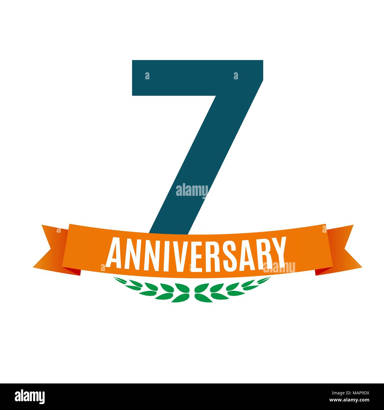 Vorlage 7 Jahre Jubiläum Hintergrund mit Band Vector Illustration Stock ...