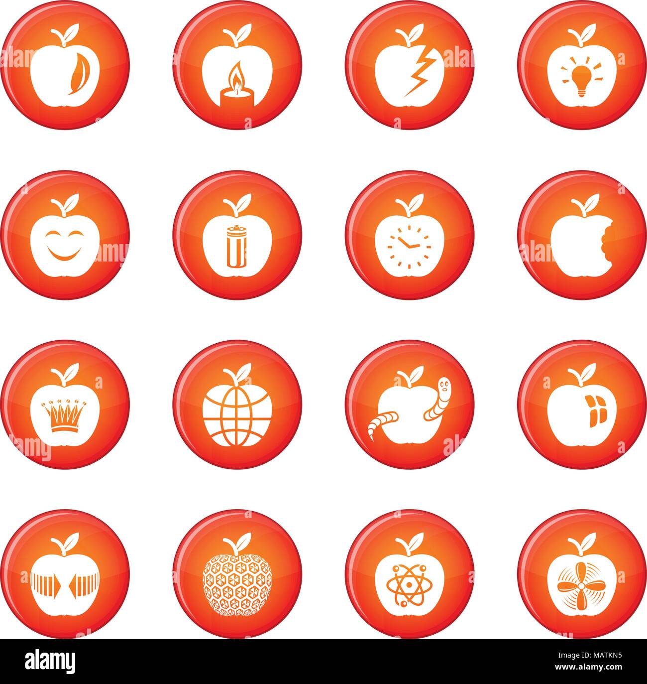 Apple Logo Symbole roten Vektor Stock-Vektorgrafik - Alamy