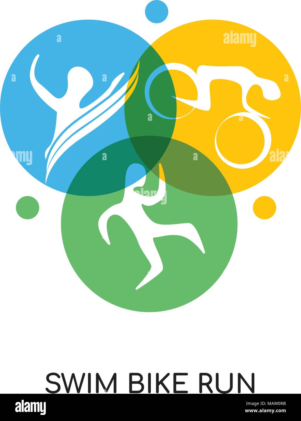 Swim bike Run Logo auf weissem Hintergrund für Ihre Web isoliert ...