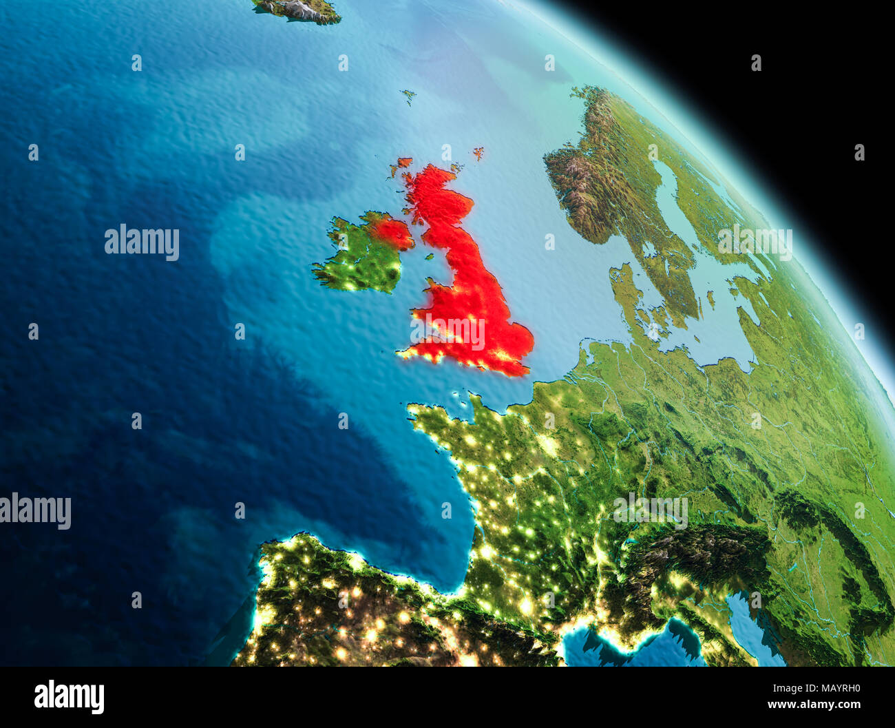 Great britain satellite view -Fotos und -Bildmaterial in hoher ...
