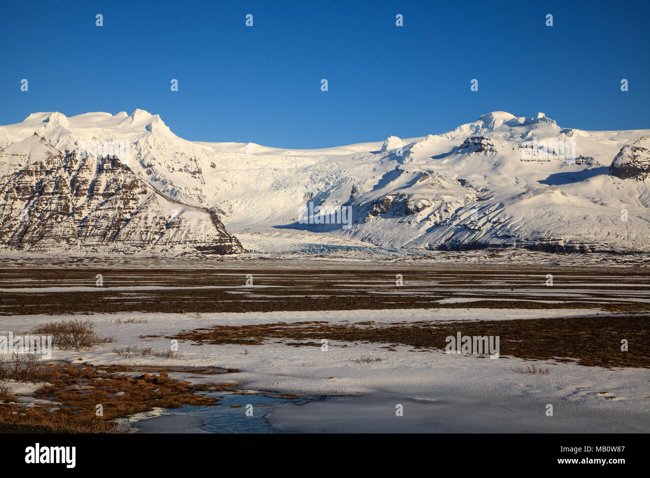 Berge, Europa, Gletscher, Insel, Landschaften, Schnee, Svinafellsjökull ...