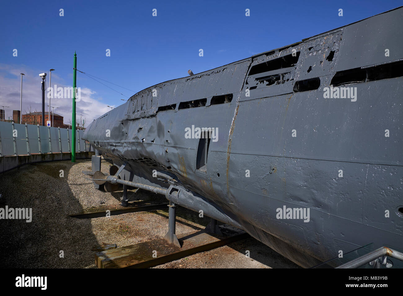 Heck von U-534 U-Boot, das beschädigte Rumpf, Ruder, und Propeller ...