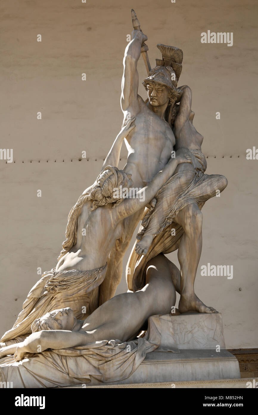 Raub der Polyxena, Skulptur von Pio Fedi, Loggia della Signoria ...
