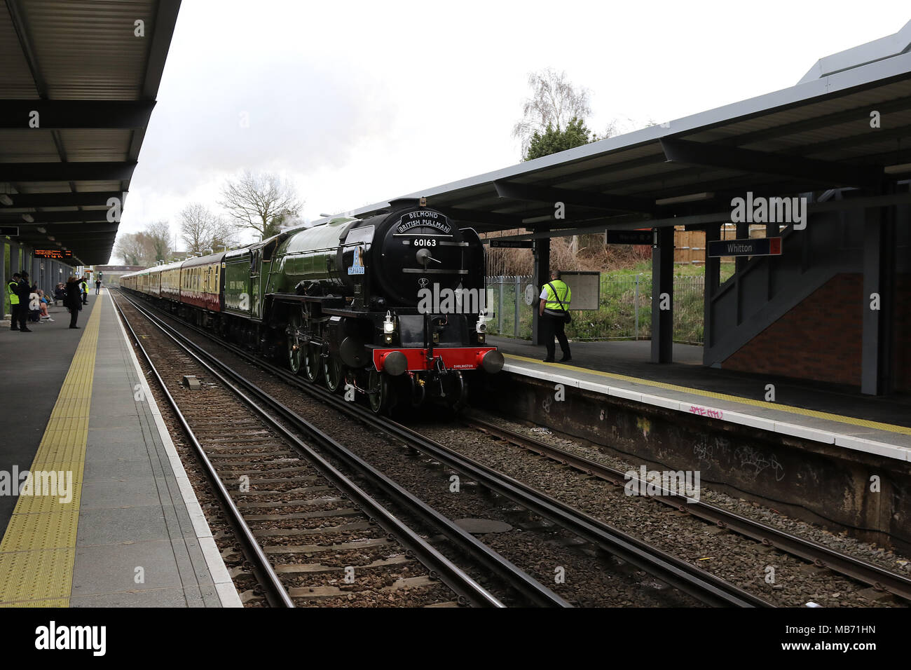 England, UK. 7. April 2018. 60163 Tornado ist eine Hauptstrecke ...