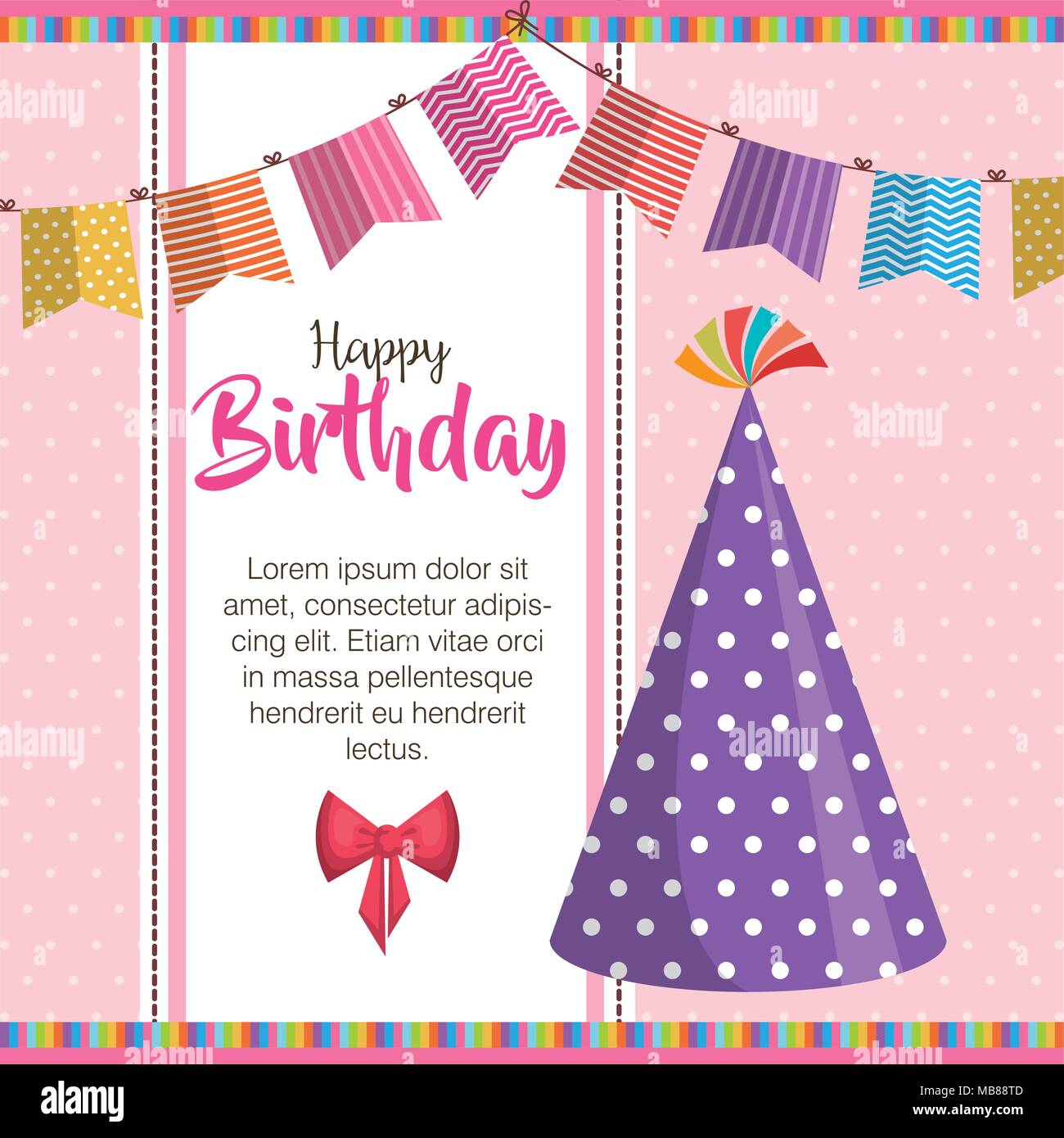 Happy birthday Hut feier Karte Stock-Vektorgrafik - Alamy