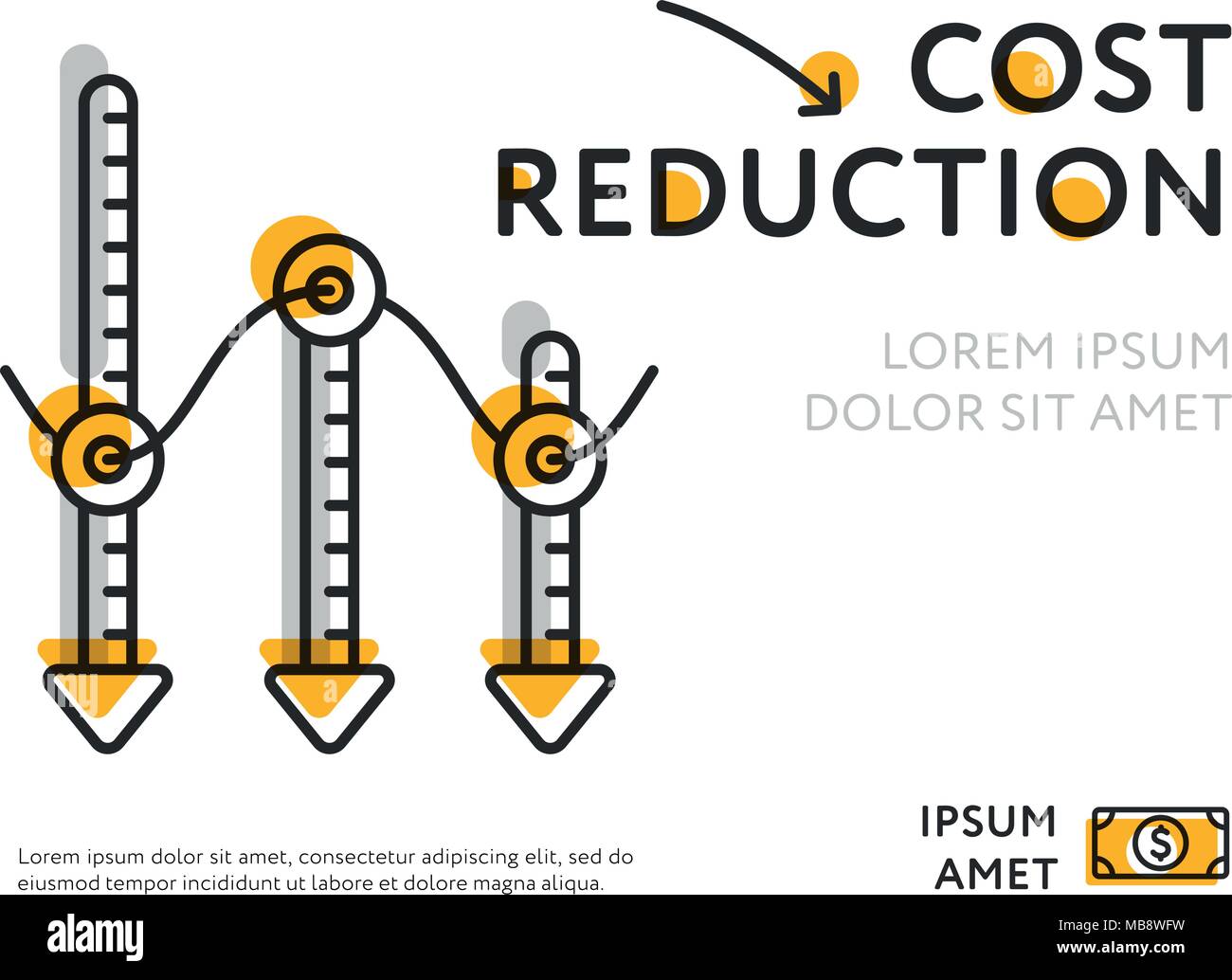 Infografik Plakat für Kostenreduzierung Bild Stock-Vektorgrafik - Alamy