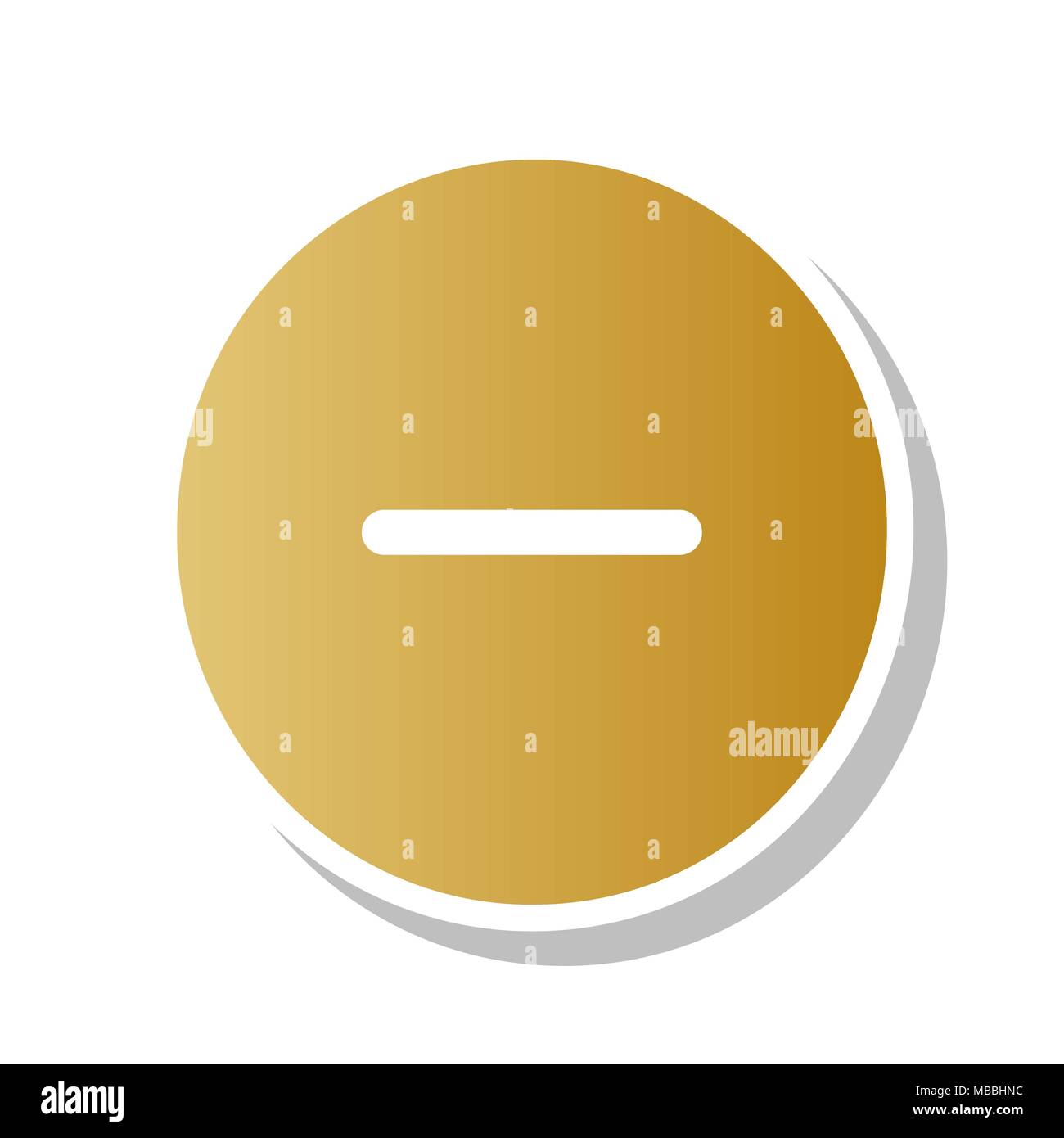 Negative symbol Abbildung. Minuszeichen. Vektor. Golden gradient Symbol ...