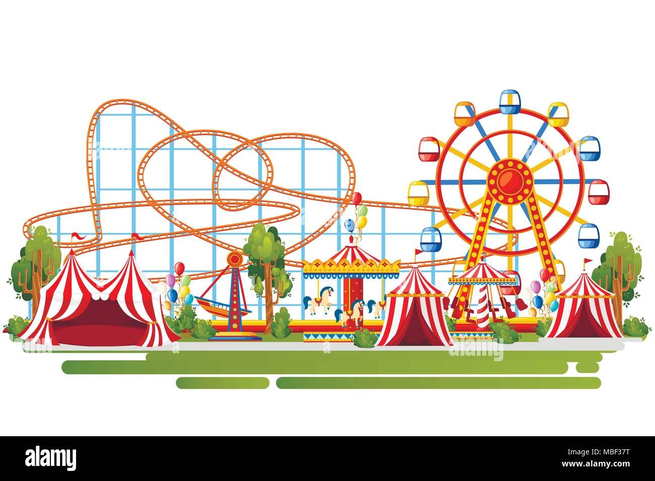 Achterbahn Vektor Illustration