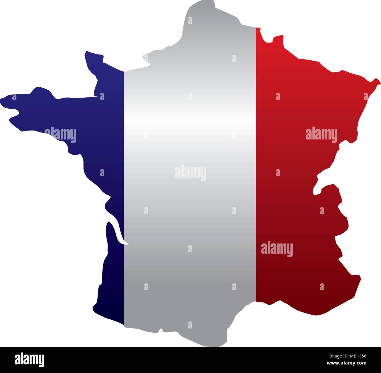 Französische Flagge nationale Karte Symbol Stock-Vektorgrafik - Alamy