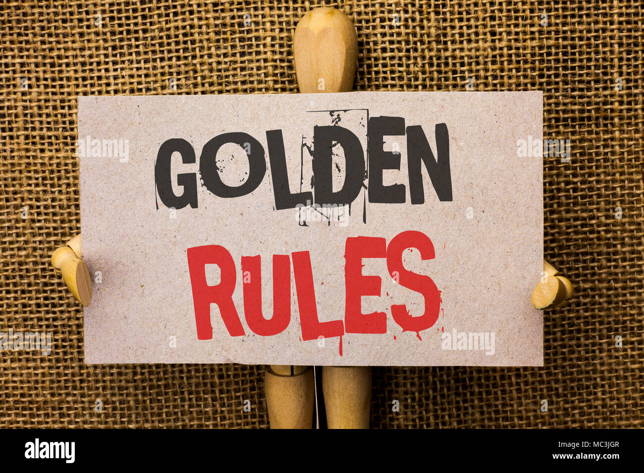 Konzeptionelle Hand schreiben Übersicht Goldene Regeln. Business Foto ...