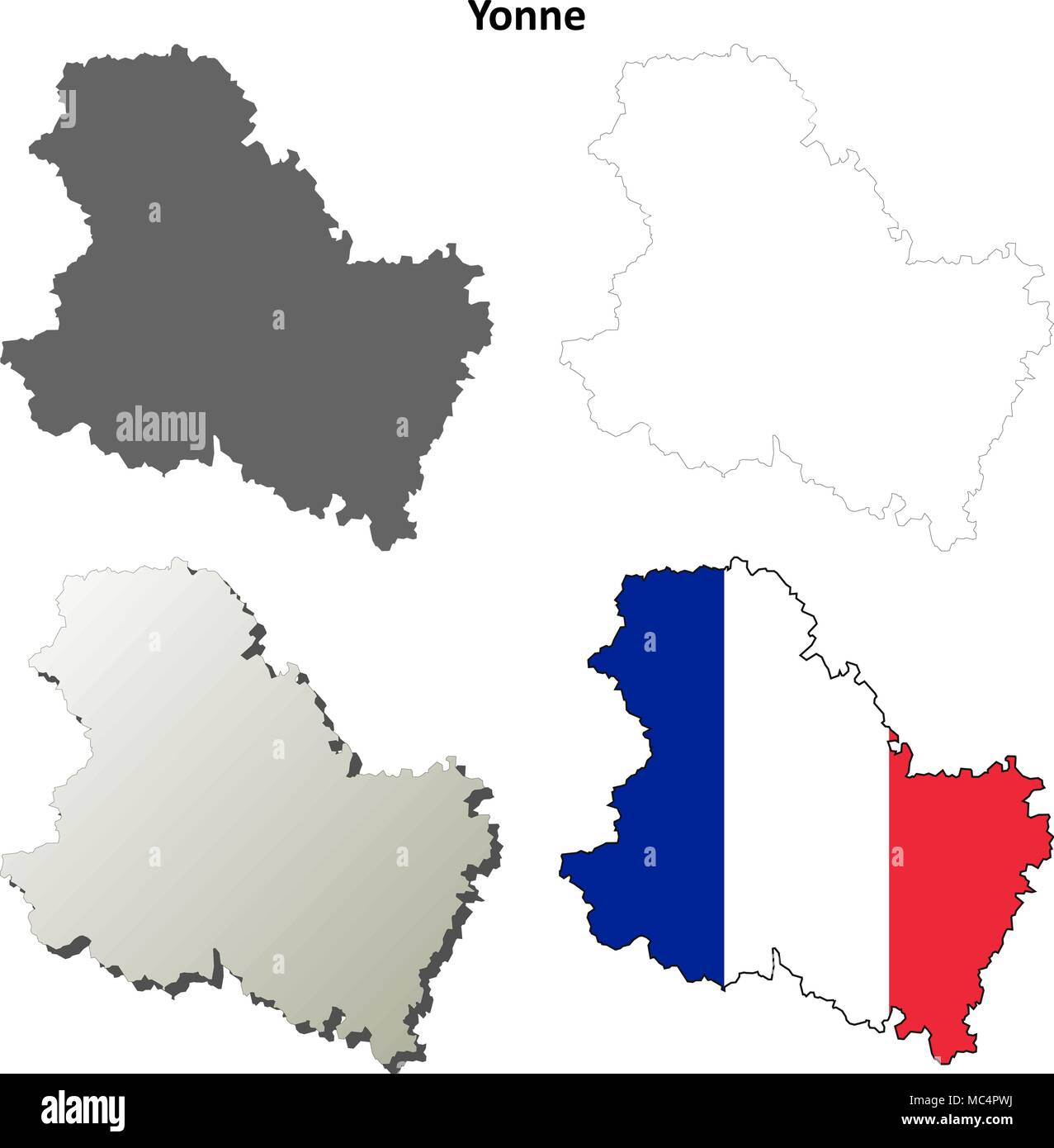Yonne map Stock-Vektorgrafiken kaufen - Alamy