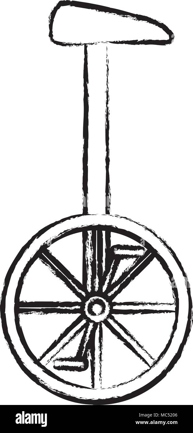 Skizze des Monocycle Symbol auf weißem Hintergrund, Vector Illustration ...