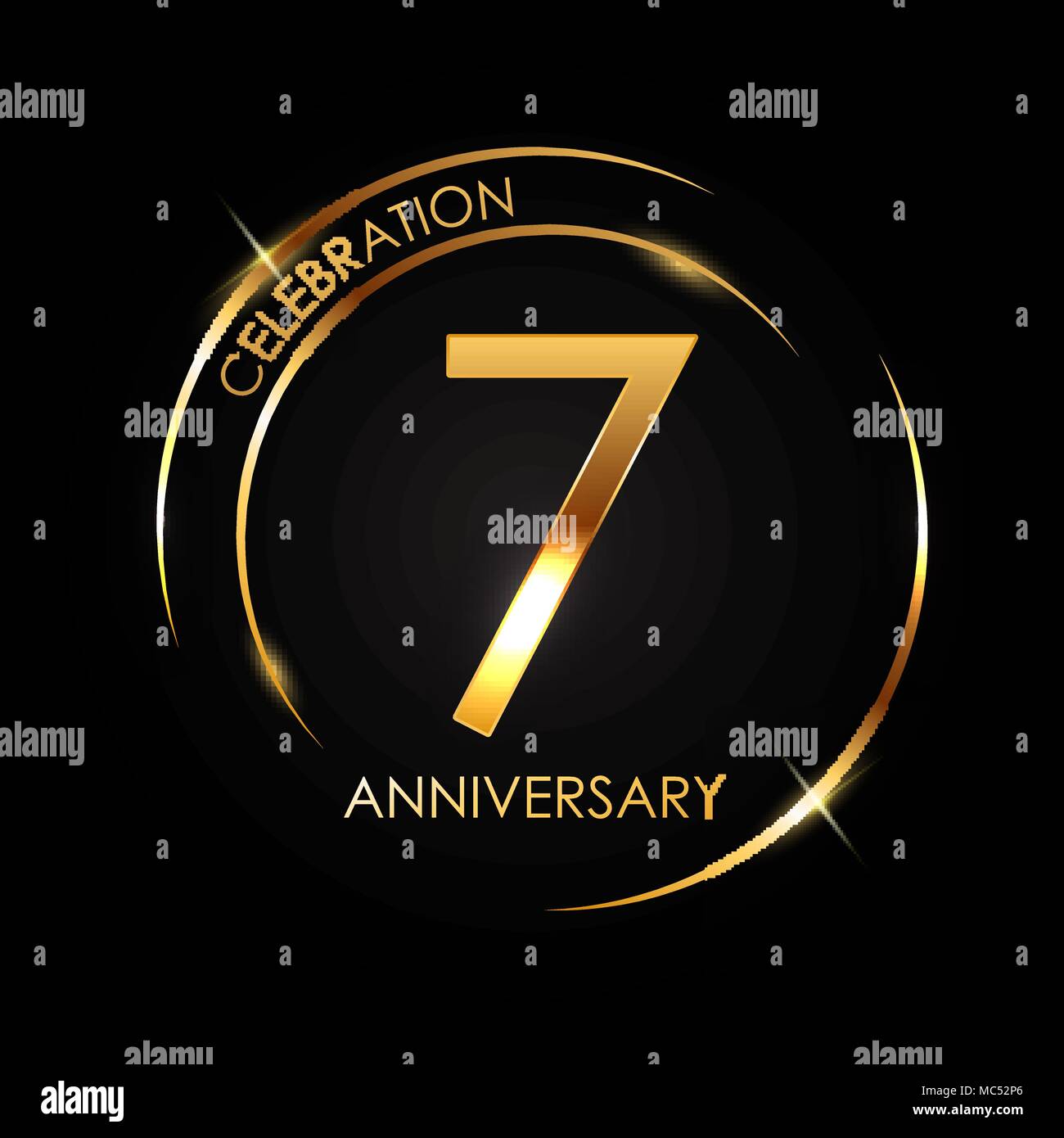 Vorlage 7 Jahre Jubiläum-Vektor-Illustration Stock-Vektorgrafik - Alamy