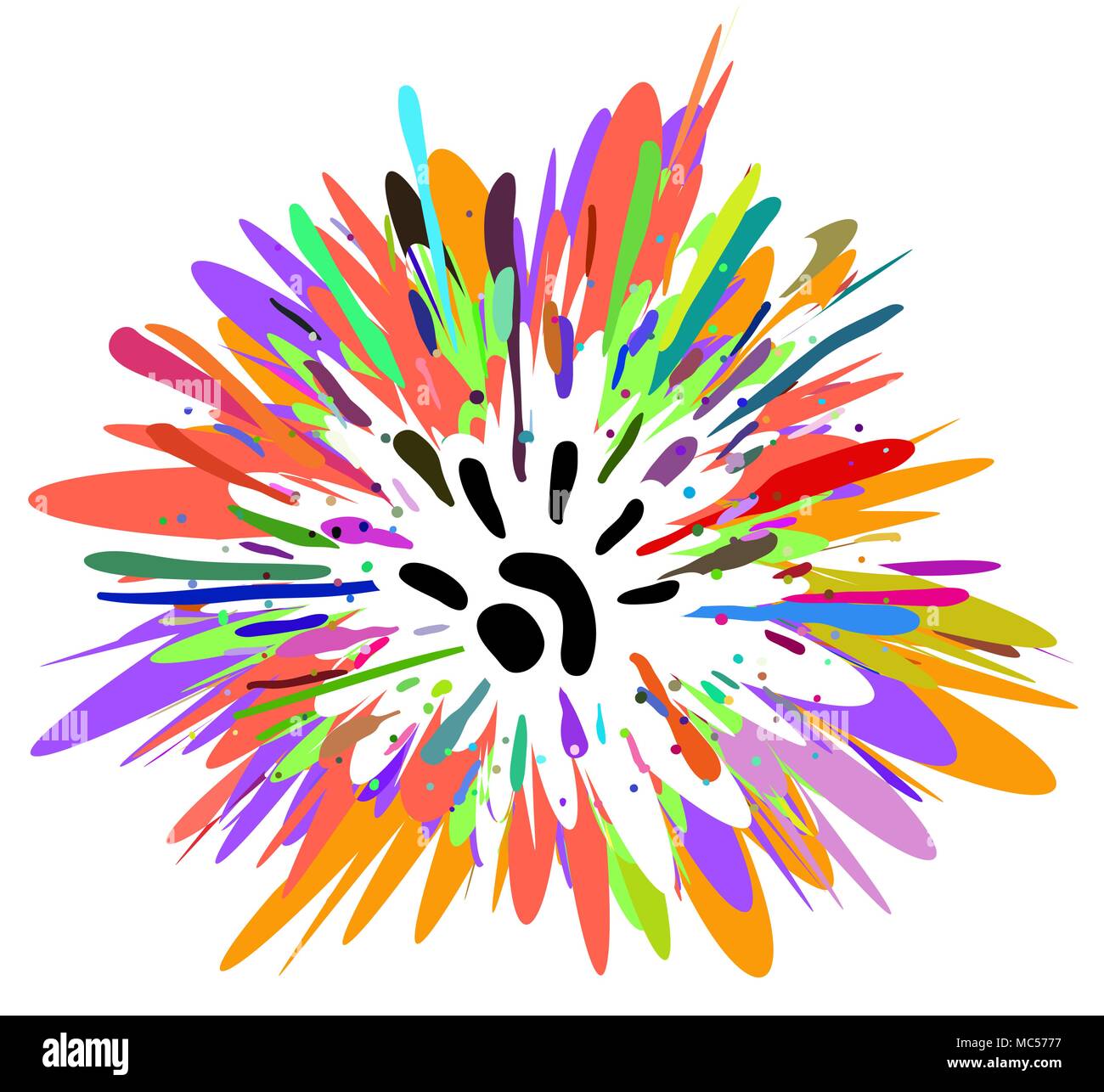 Farben splash hand Symbol markieren, Vector Illustration, horizontal ...