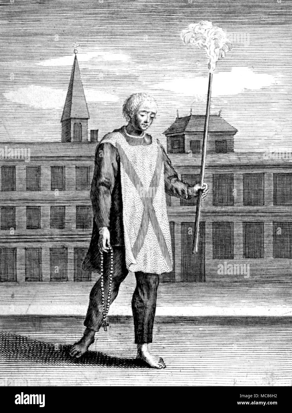 Folter - Ketzer Mann von der Inquisition als Ketzer, prozessionsweg der ...