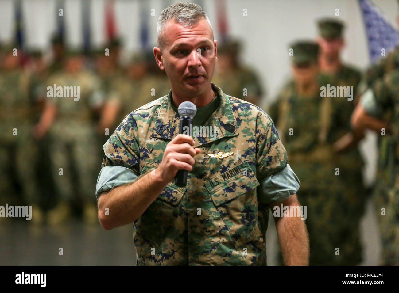 Us-Sgt. Maj. Douglas Hester, eingehende Sergeant Major, Marine Unmanned ...