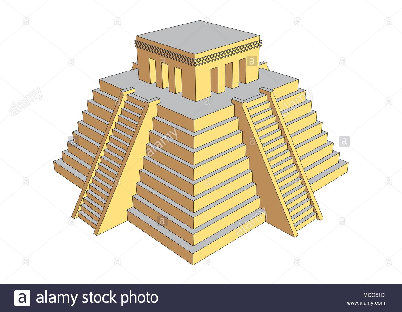 Aztec Temple Illustration Stockfotos und -bilder Kaufen - Alamy