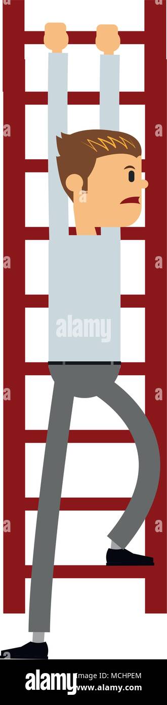 Cartoon man climbing stairs Stock-Vektorgrafiken kaufen - Alamy