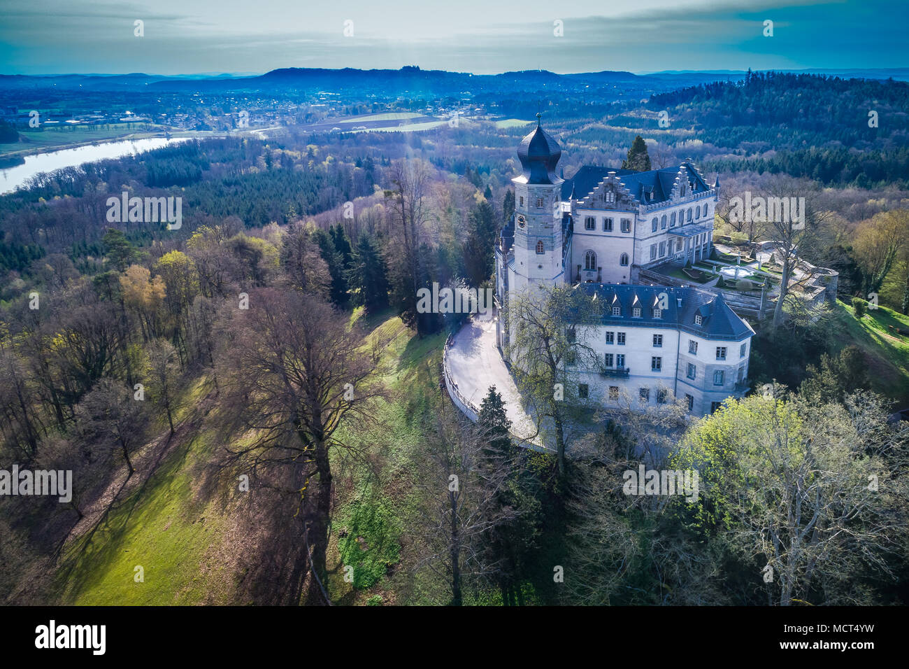 Der Blick auf das Schloss Callenberg in Coburg, Bayern, Deutschland ...