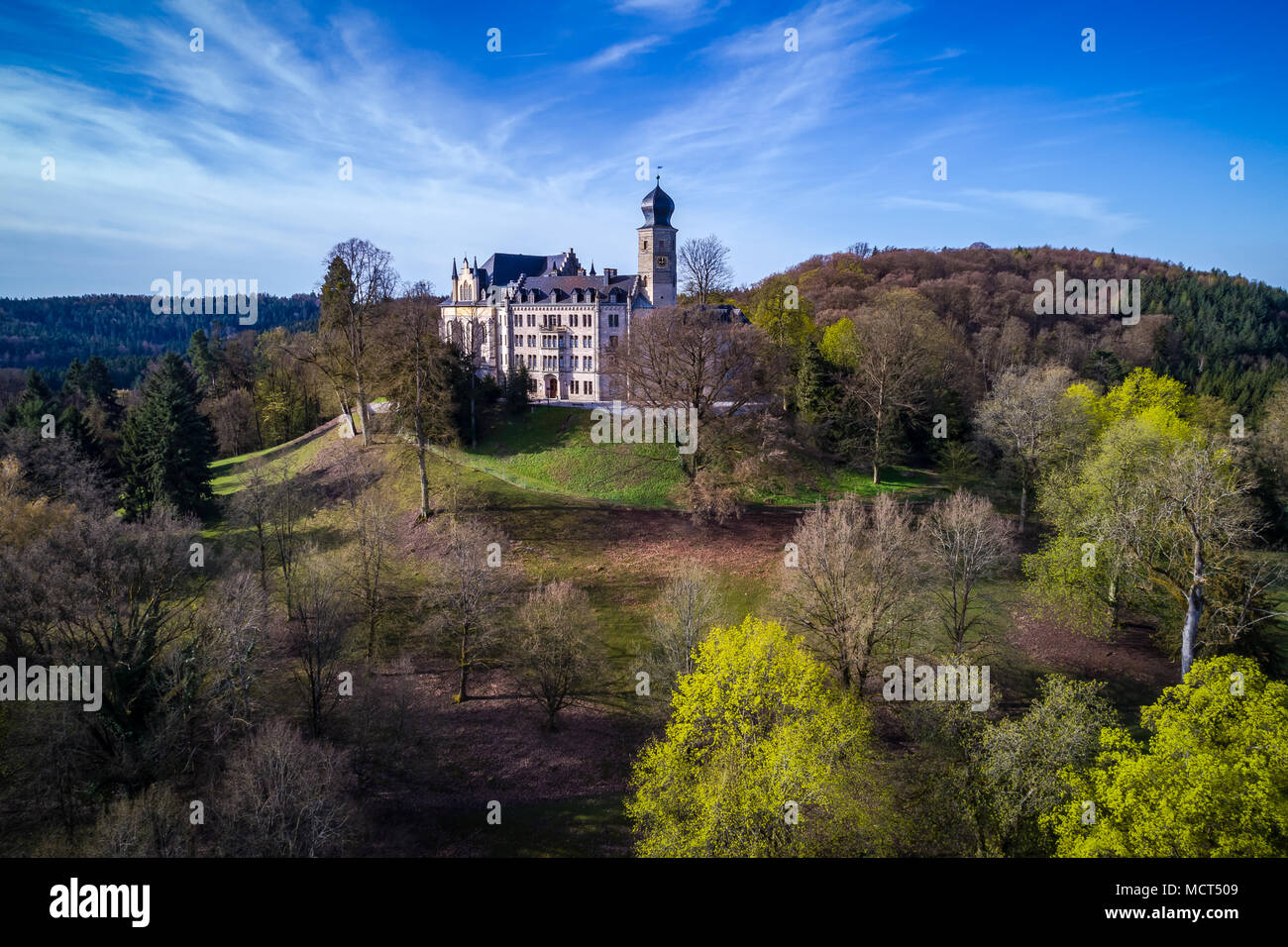 Der Blick auf das Schloss Callenberg in Coburg, Bayern, Deutschland ...