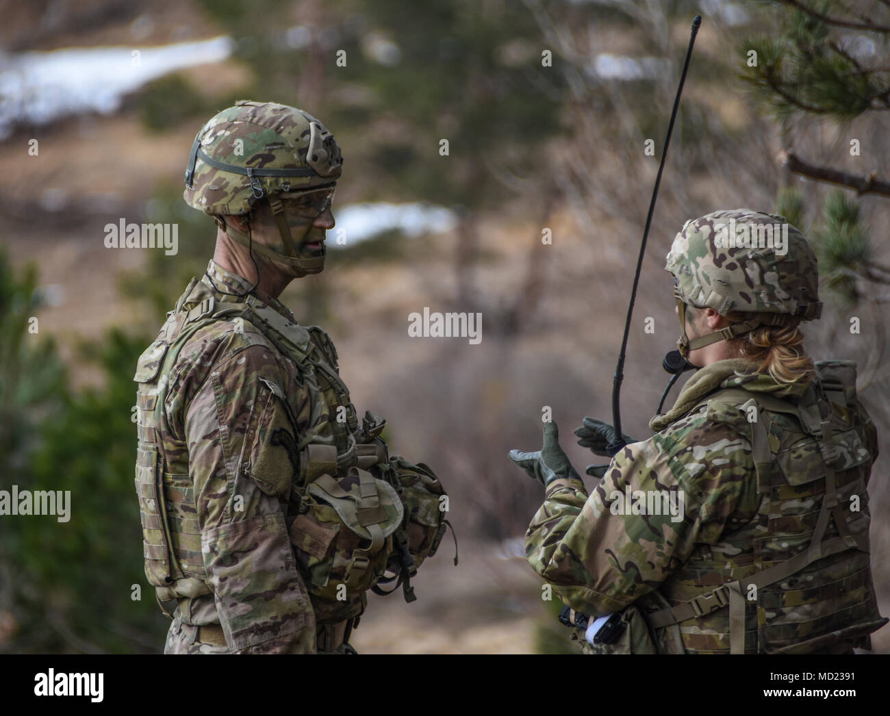 Colonel Jay Bartholomees, die 173Rd Airborne Brigade diskutiert die ...