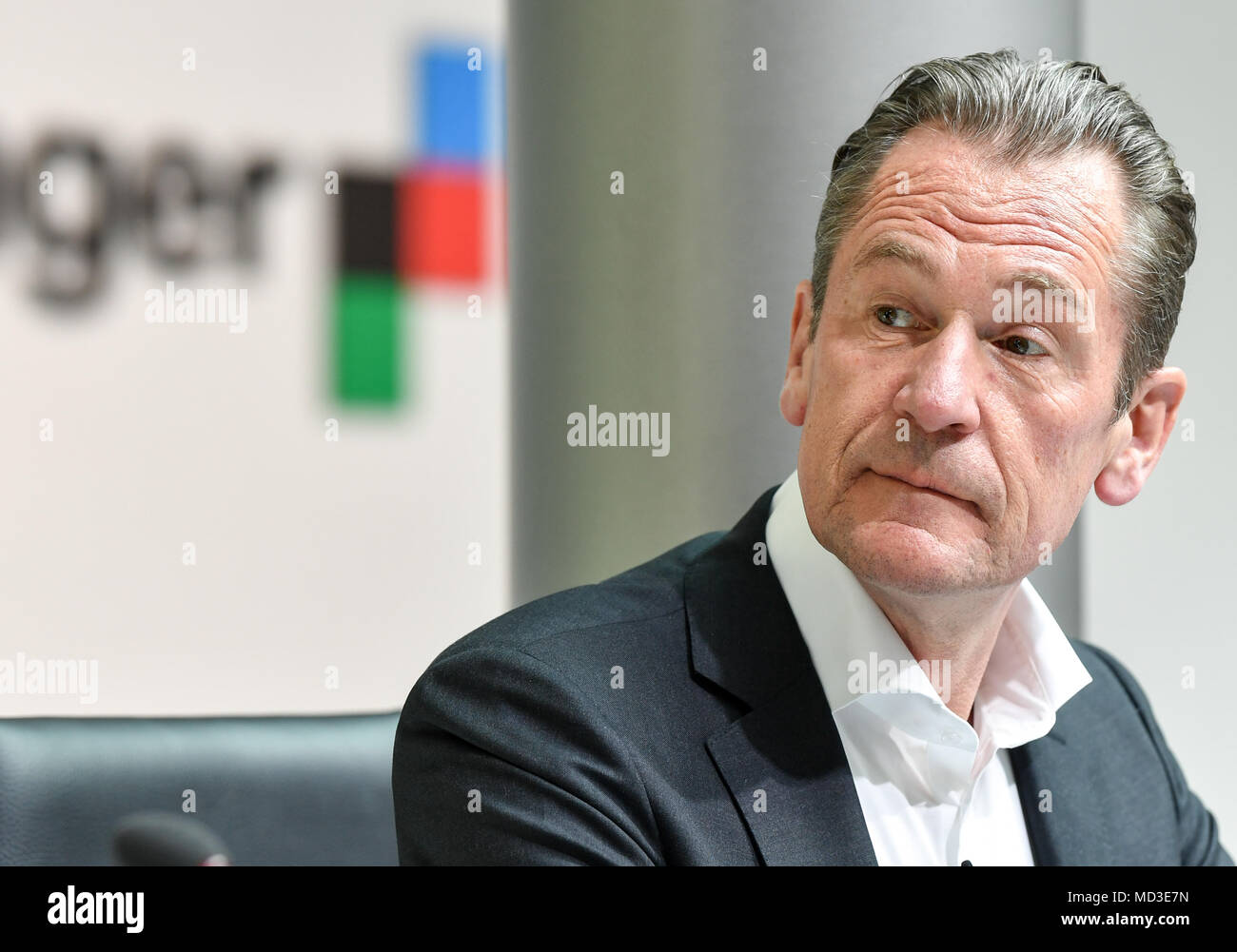 18 April 2018, Berlin, Deutschland: Mathias Doepfner, CEO der Medien ...