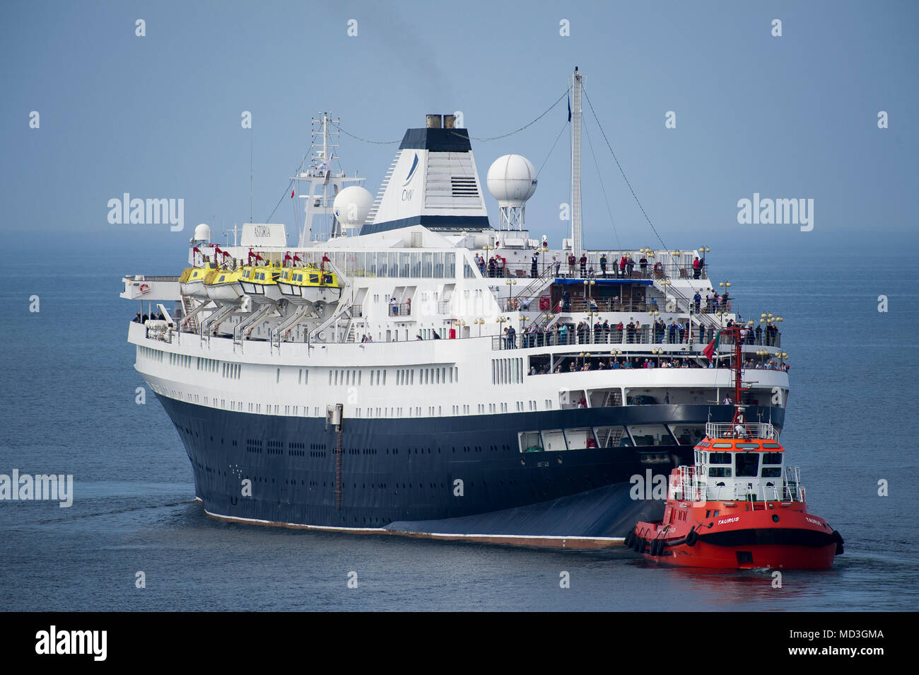 Danzig, Polen. 18. April 2018. 160 Meter langen Kreuzfahrtschiff MV ...