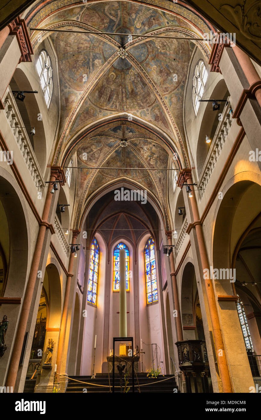 Langhaus, gewölbte Fresco, 13. Jahrhundert, Sankt Maria in Lyskirchen ...