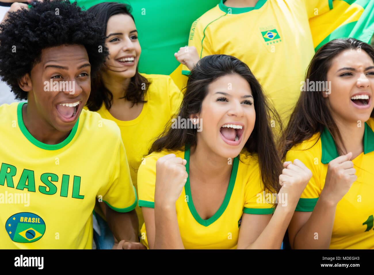 Soccer brazil fans flag -Fotos und -Bildmaterial in hoher Auflösung – Alamy