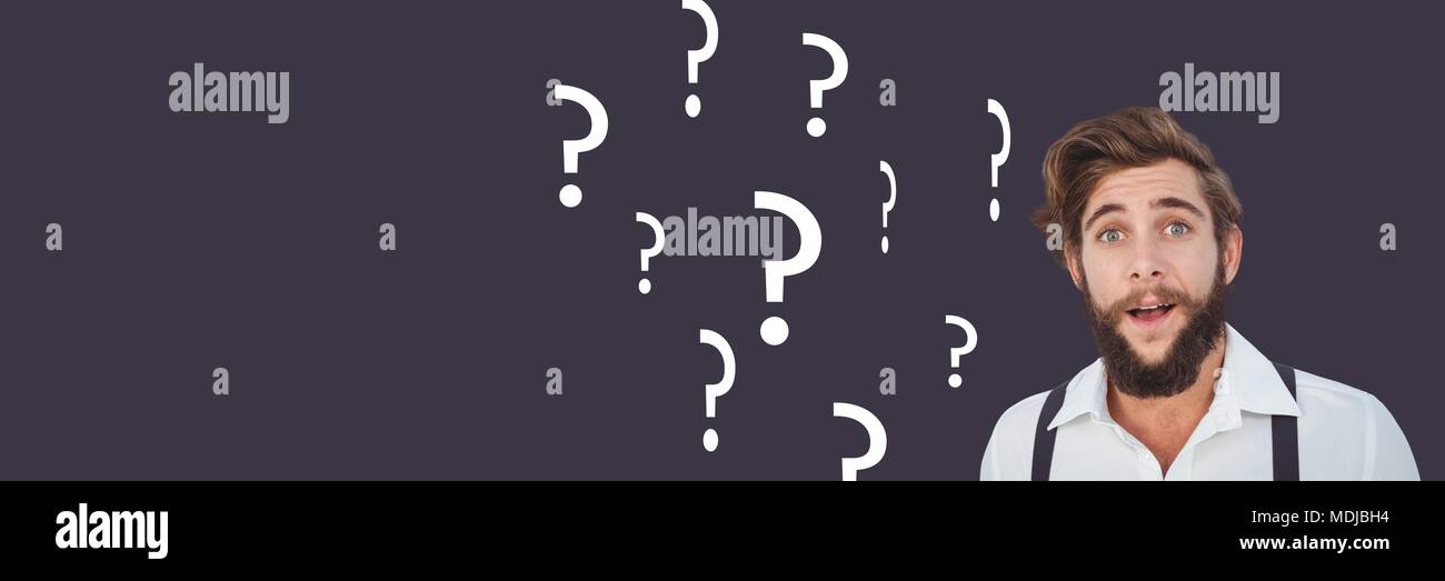 Menschen denken mit Fragezeichen Stockfotografie - Alamy