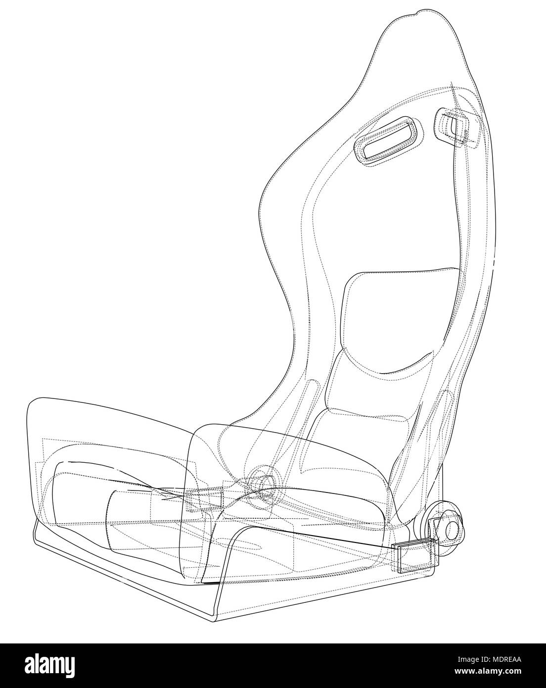 Autositz umrissen Vektor Rendering von 3d Stock-Vektorgrafik - Alamy