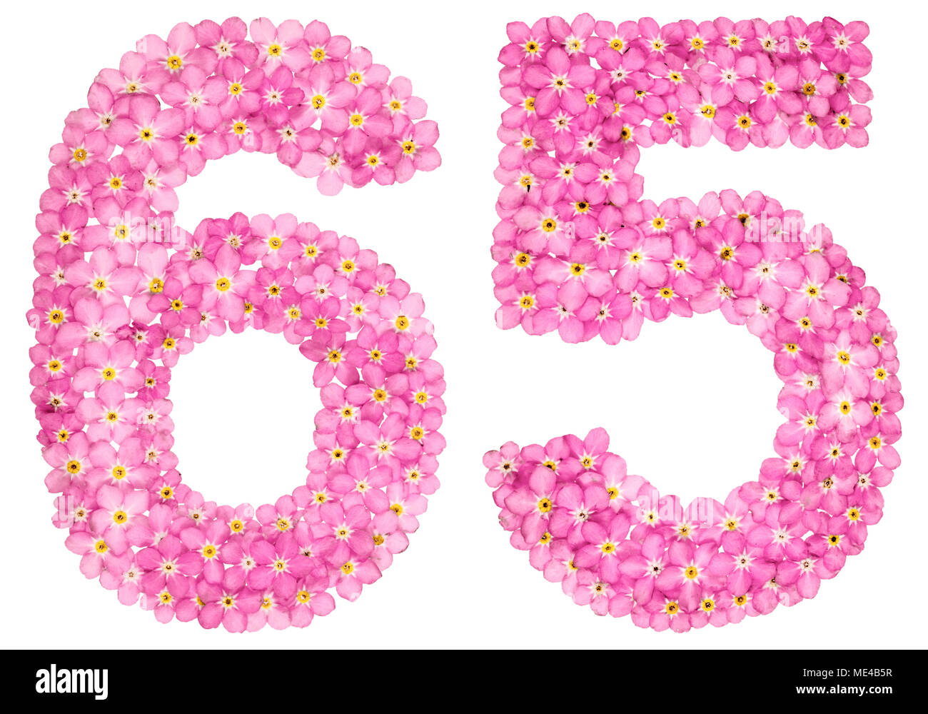 Happy Birthday Number 65 Greeting Stockfotos und -bilder Kaufen - Alamy