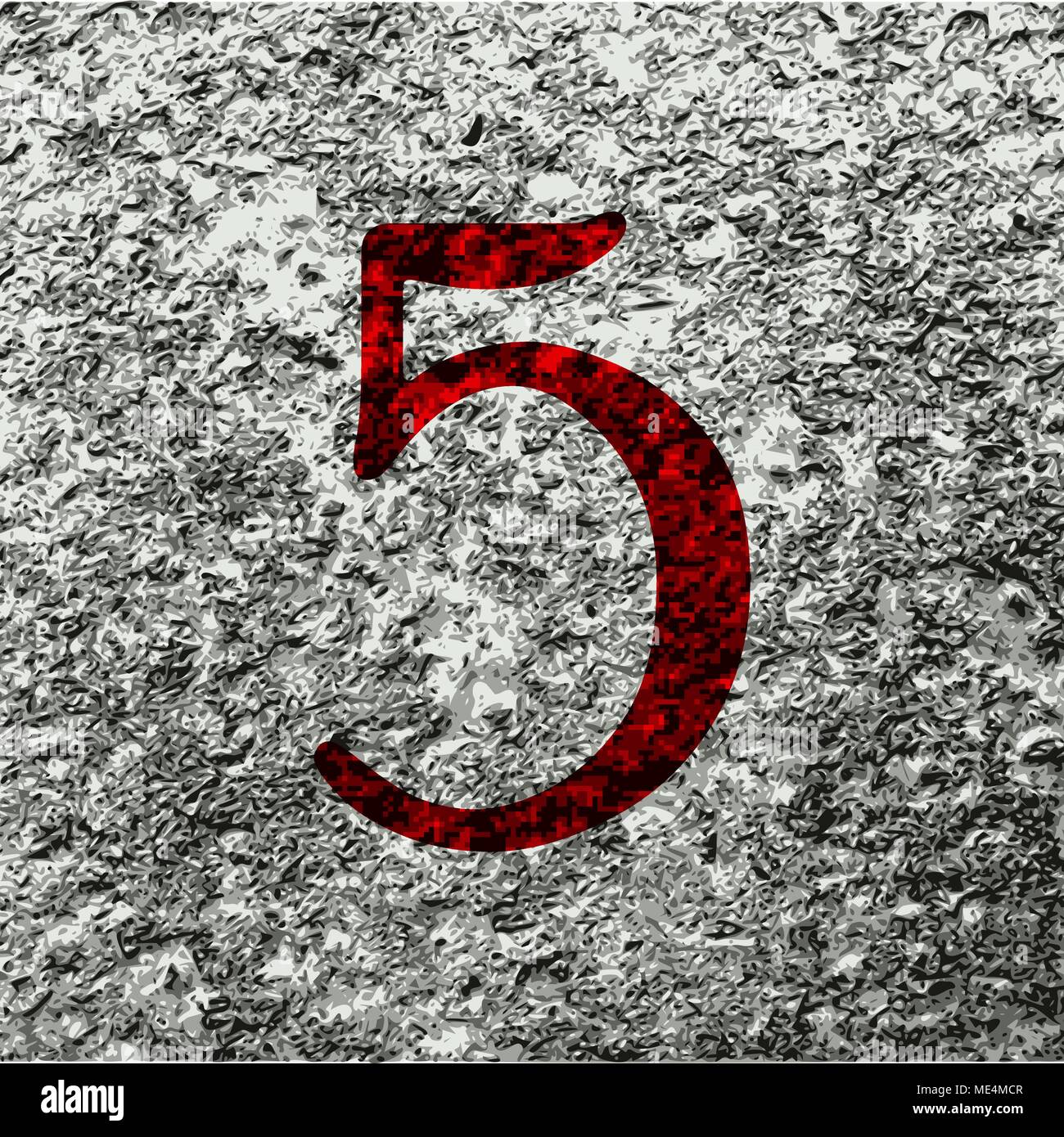 Nummer fünf Symbol Symbol auf eine Betonwand. Vector Illustration Stock ...