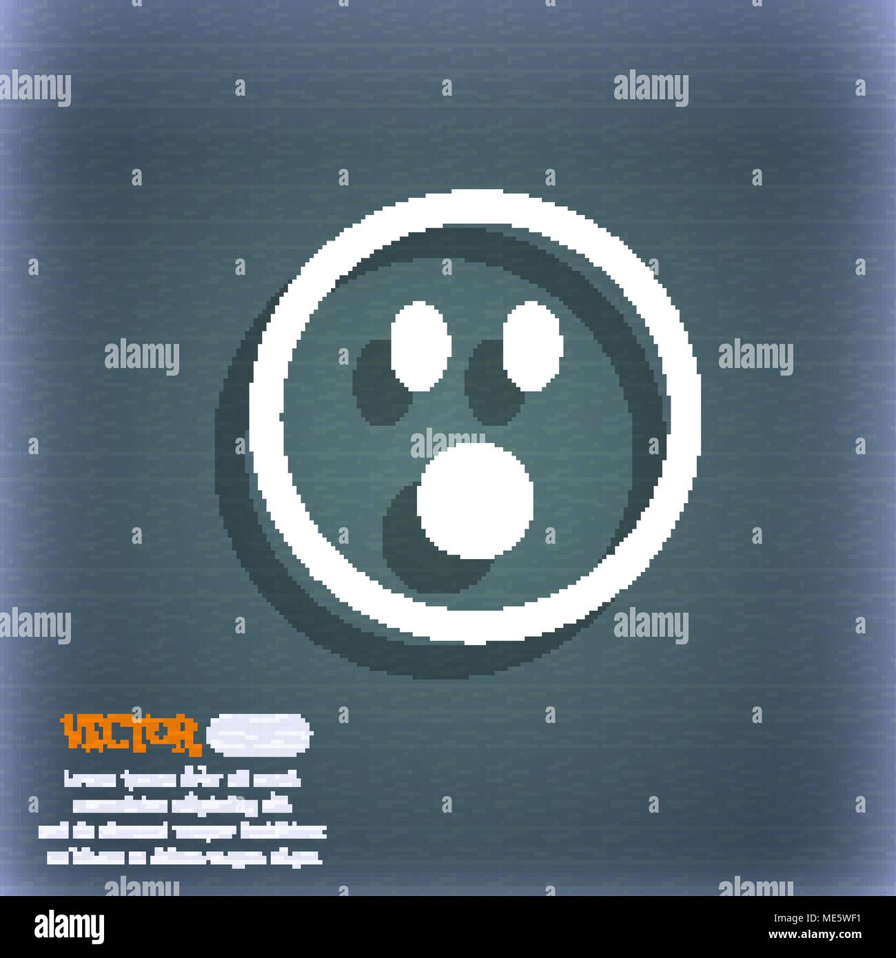 Entsetzte Gesicht Smiley Symbol auf dem blau-grünen Abstrakt ...