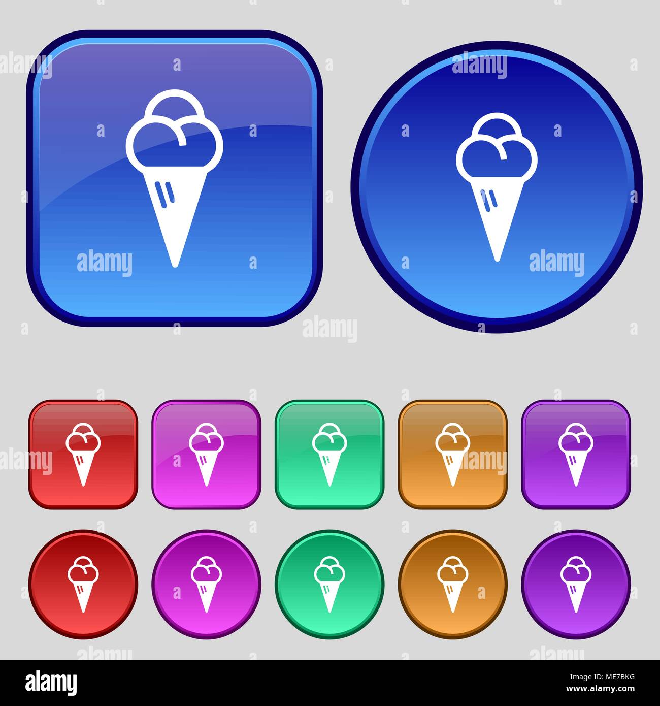 Eis Symbol unterzeichnen. Ein Set von 12 Vintage Buttons für Ihre ...