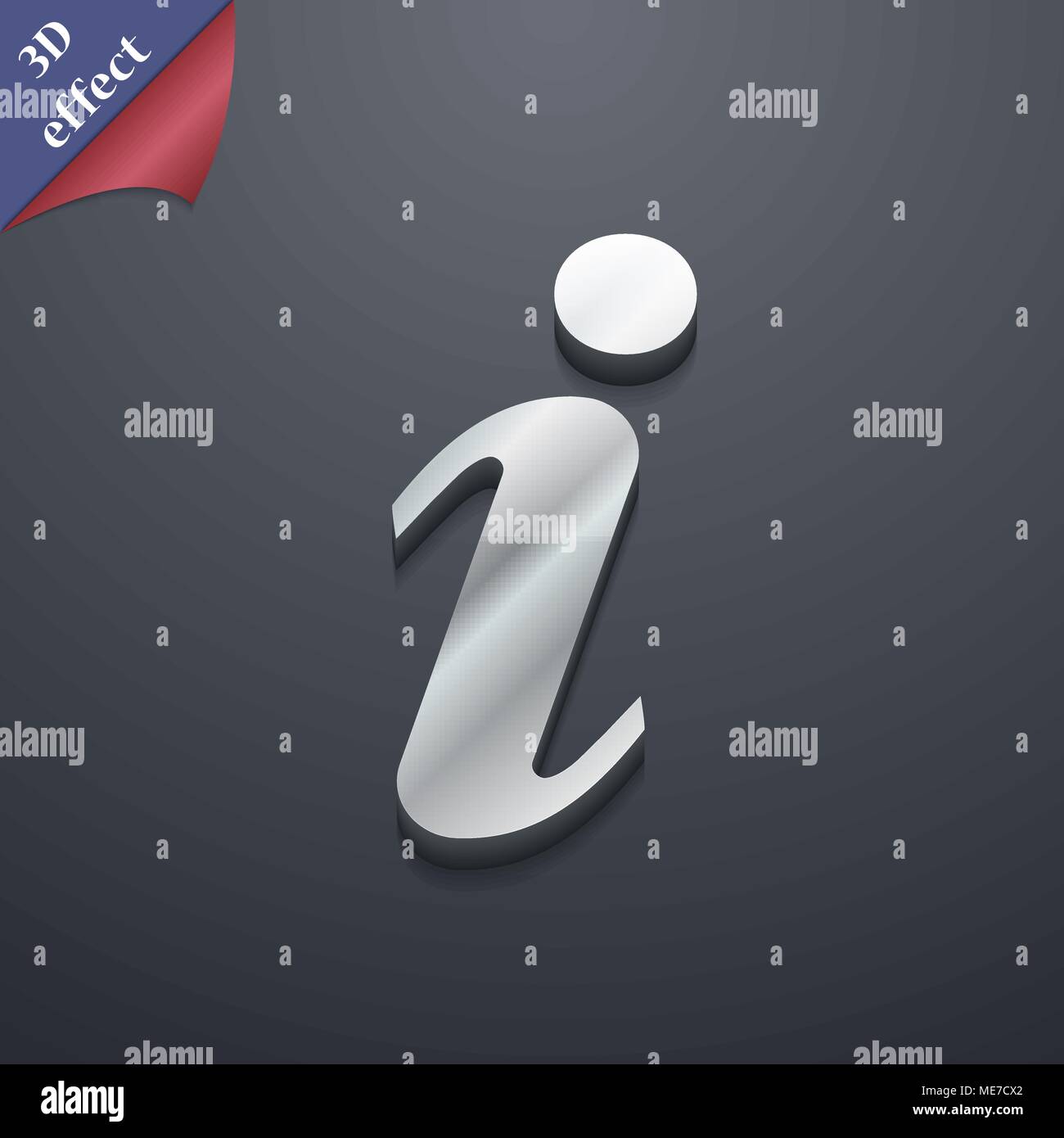 Informationen, Symbol "Info" Symbol. 3D-Stil. Schickes, modernes Design ...