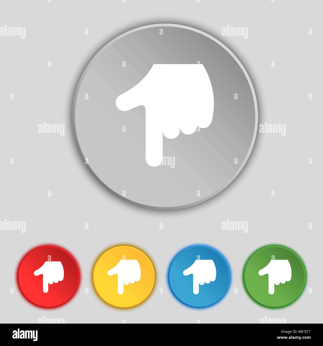 Zeigende Hand Symbol unterzeichnen. Symbol auf fünf Tasten. Vector ...