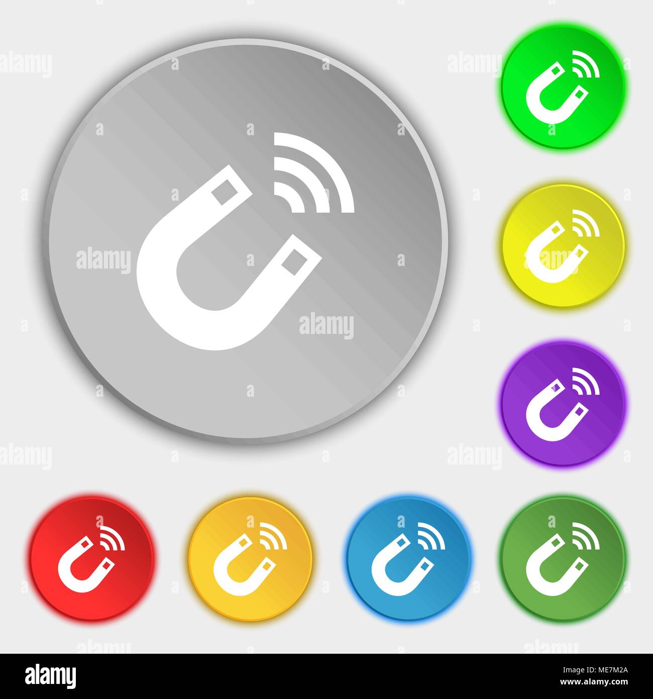 Magnet Symbol unterzeichnen. Symbol auf acht Tasten. Vector ... Magnet Symbol unterzeichnen. Symbol auf acht Tasten. Vector ...