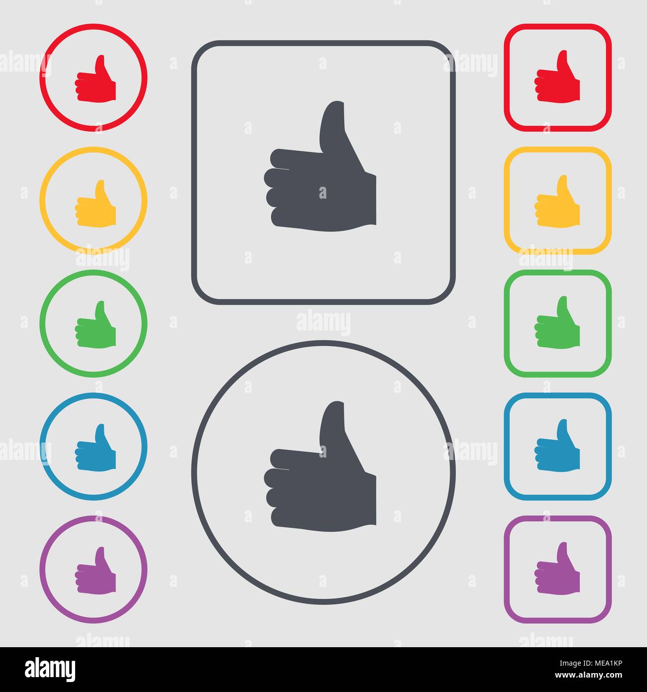 Wie, "Daumen hoch"-Zeichen Zeichen. Symbol auf der Runde und ...