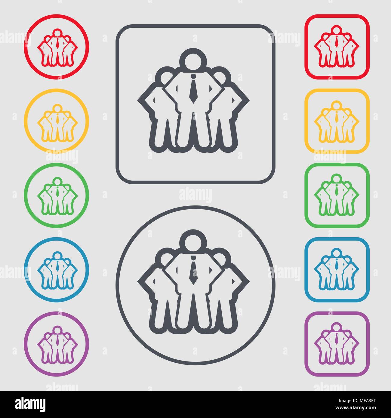 Business Team Symbol unterzeichnen. Symbol auf der Runde und ...