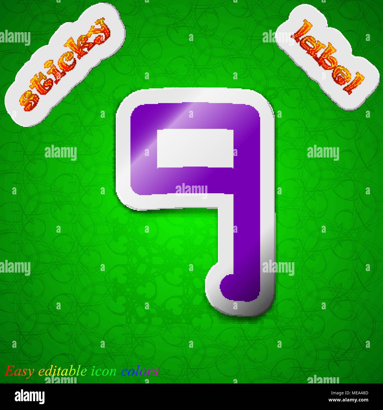Nummer neun Symbol unterzeichnen. Symbol schicke bunte klebrige Label ...