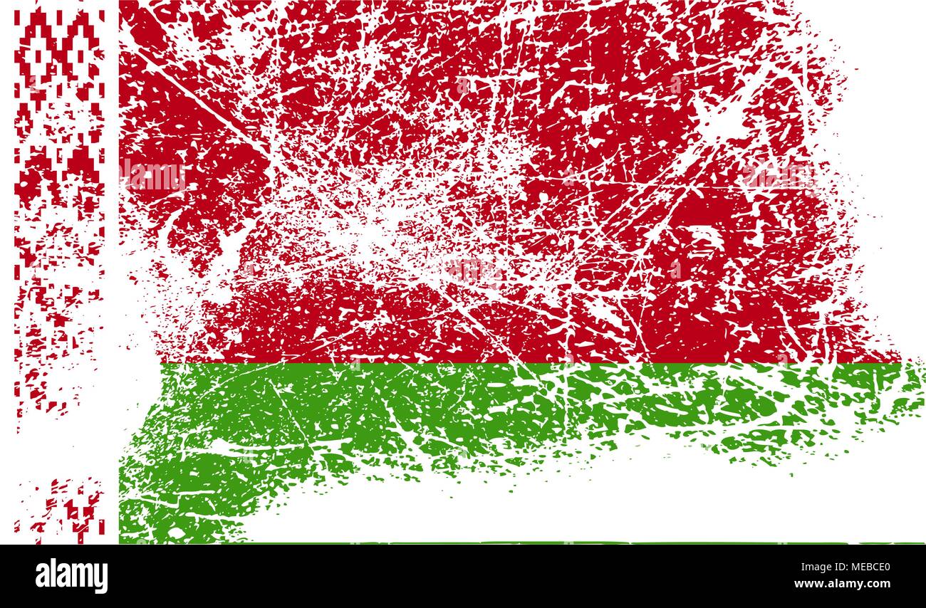 Flagge von Belarus mit alten Textur. Vector Illustration Stock ...