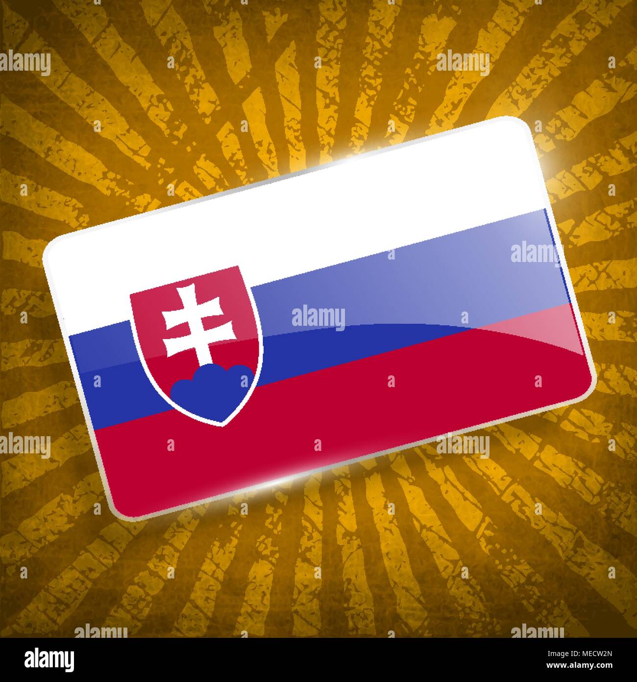 Flagge der Slowakei mit alten Textur. Vector Illustration Stock ...