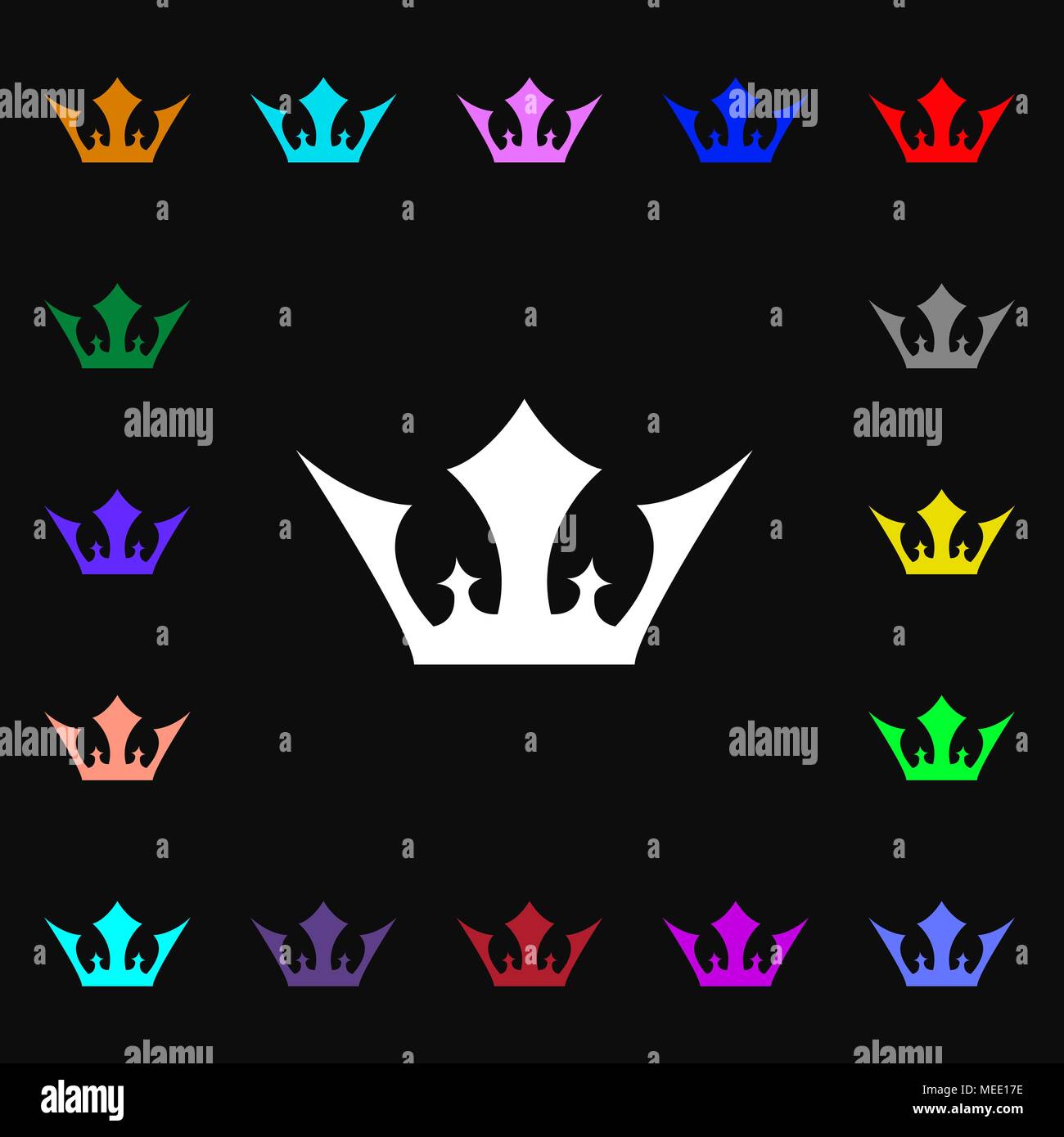 Krone Symbol unterzeichnen. Vielen bunten Symbole für Ihr Design ...