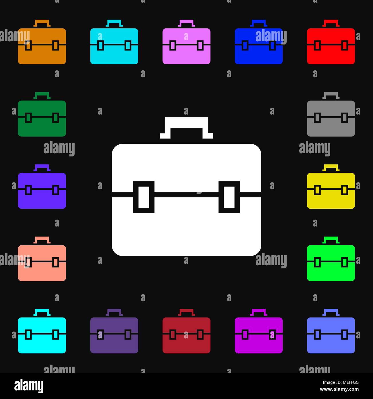 Koffer Symbol unterzeichnen. Vielen bunten Symbole für Ihr Design ...